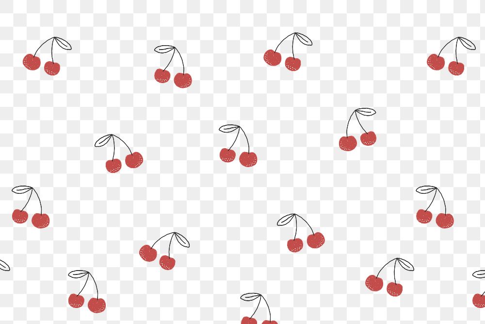 Cherry pattern PNG background, transparent | Free PNG - rawpixel