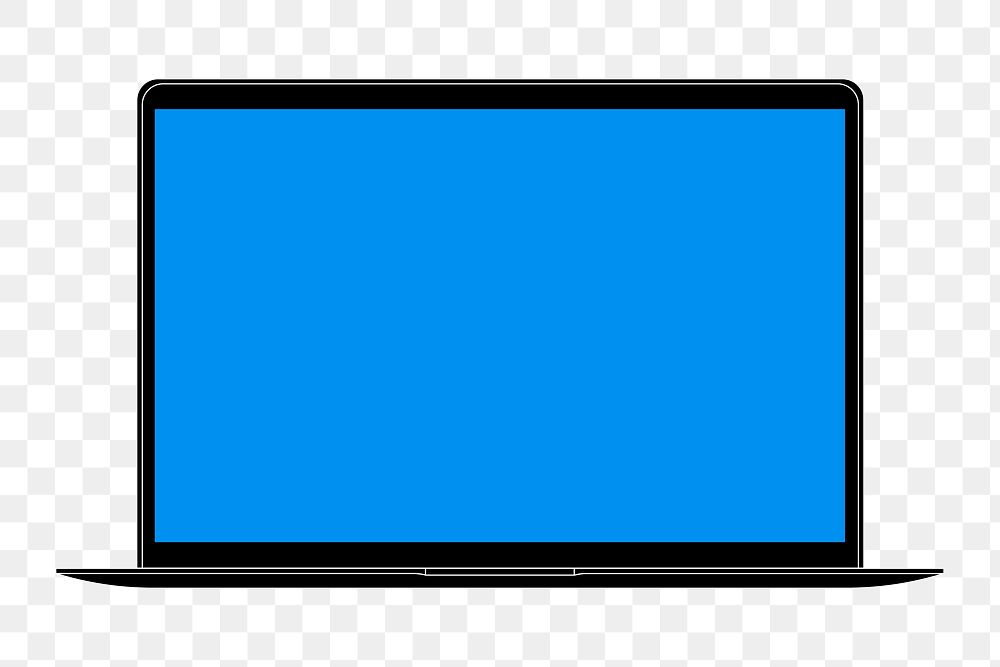 Blue laptop png sticker, blank | Free PNG Sticker - rawpixel
