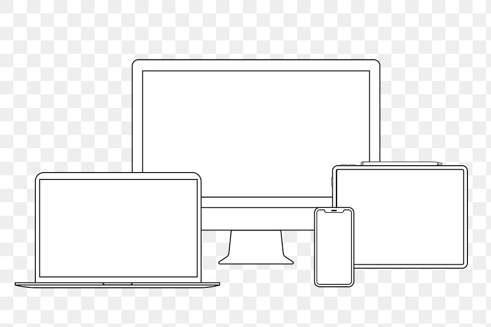 Digital device outline png sticker, | Free PNG Sticker - rawpixel