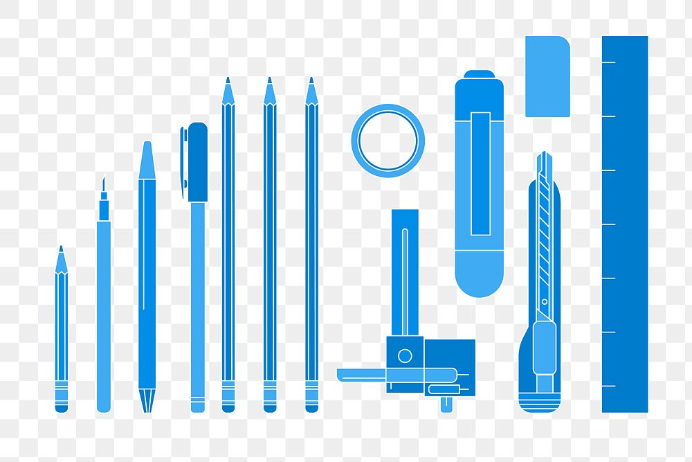 Blue stationery png, outline sticker | Free PNG - rawpixel