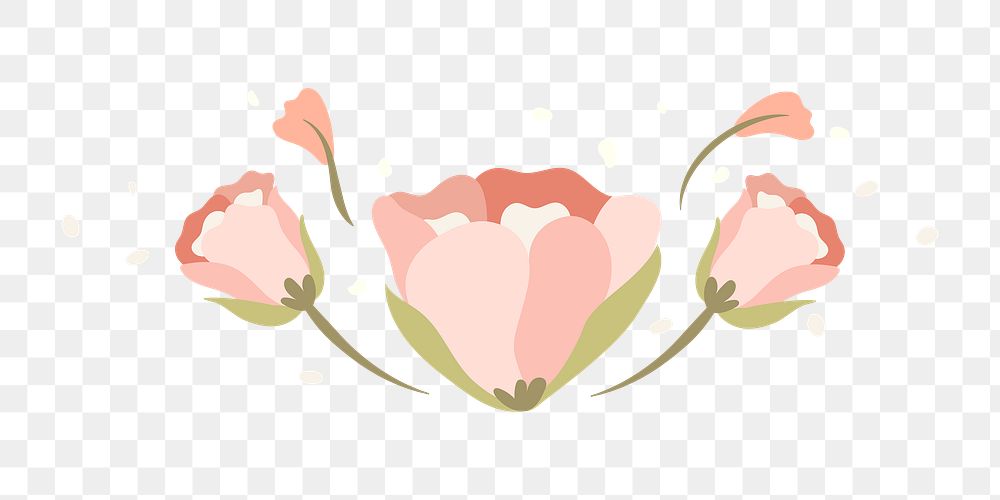 Pink flower divider png, flat | Premium PNG - rawpixel