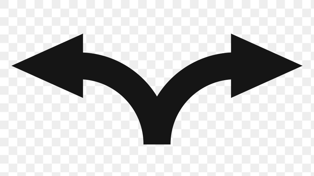 Split arrow png sticker, traffic | Free PNG Sticker - rawpixel