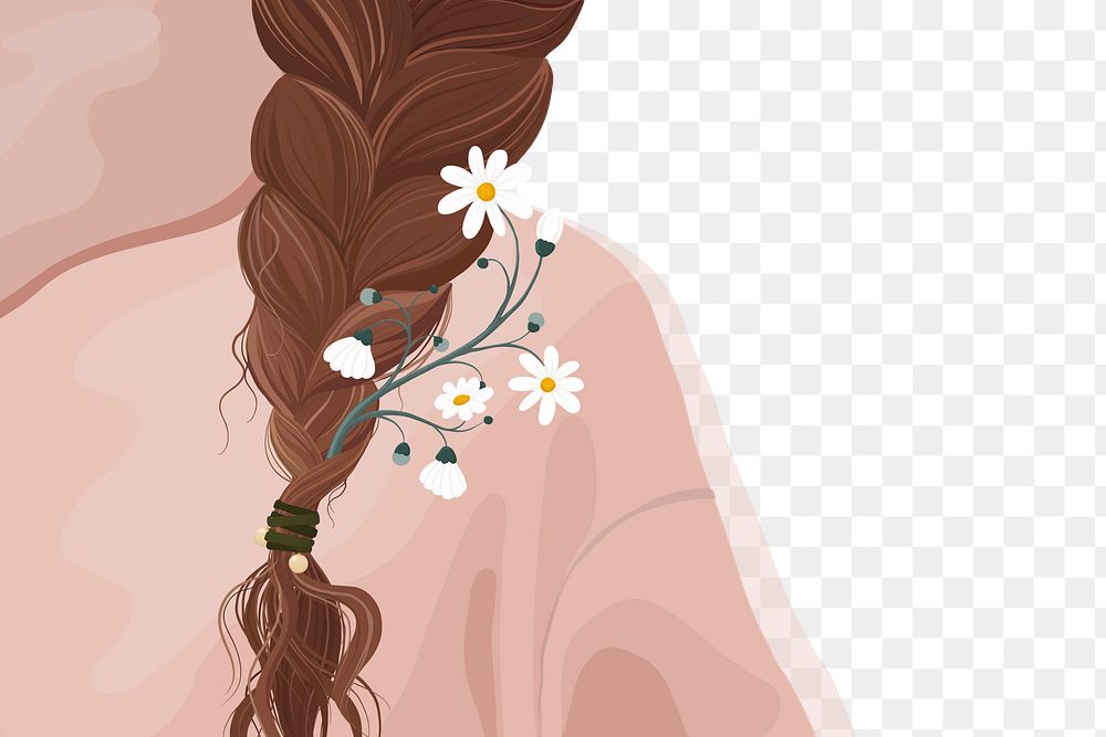Floral braids background png transparent, | Free PNG Sticker - rawpixel