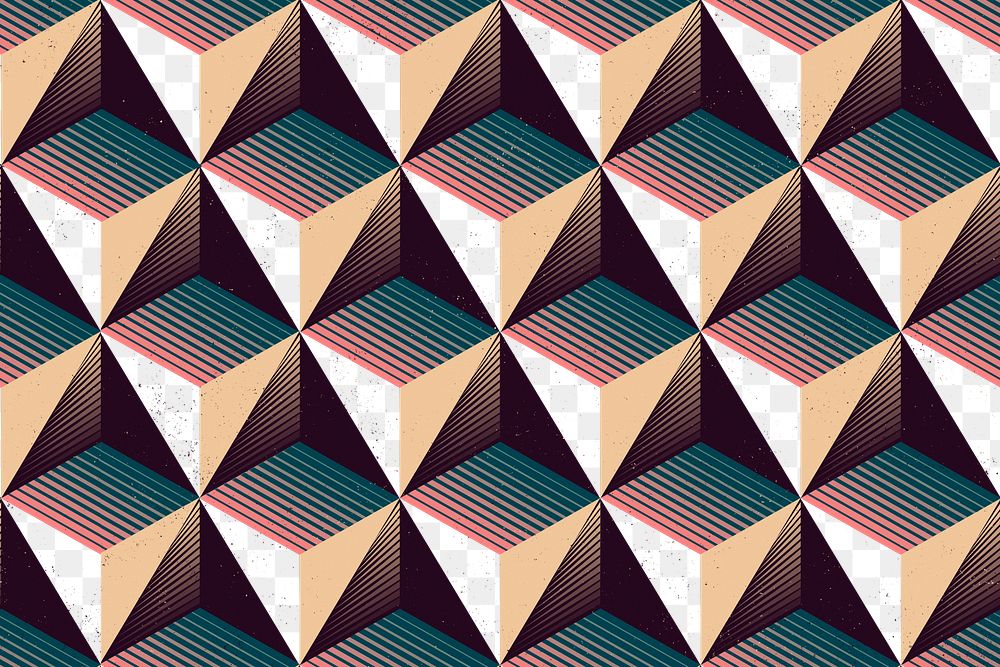 3d cube pattern png, retro | Premium PNG - rawpixel