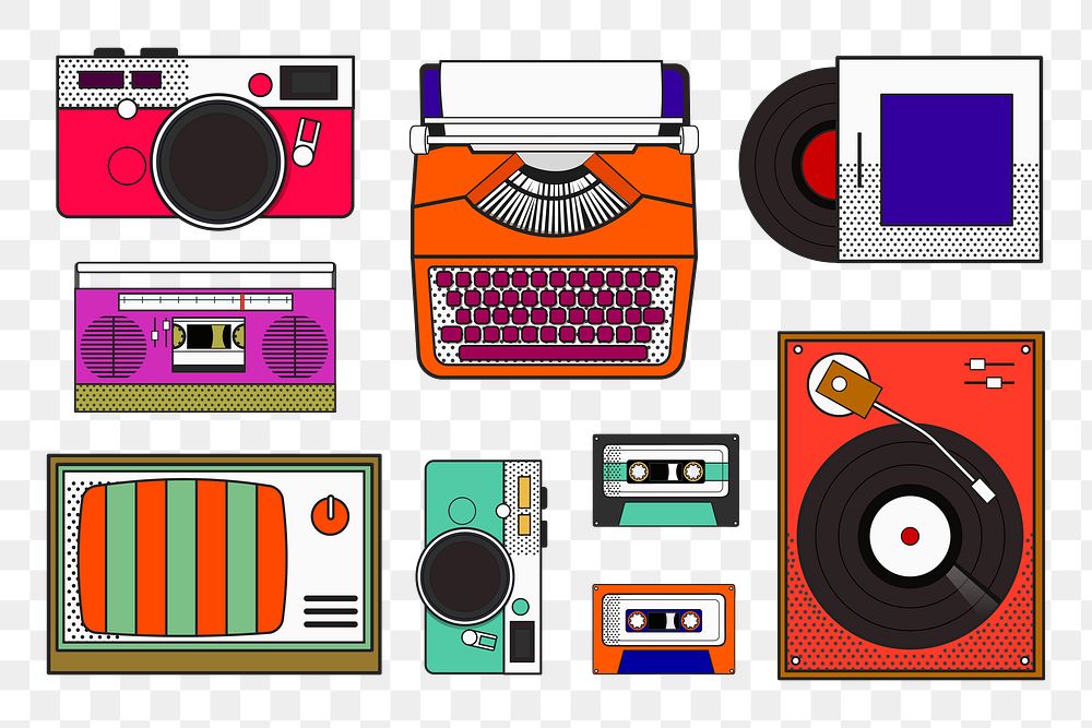 Funky vintage object pop art | Free PNG Sticker - rawpixel