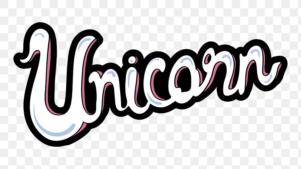 Handwritten unicorn png calligraphy sticker | Free PNG Sticker - rawpixel