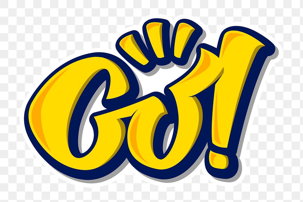 Go! illustration sticker png handwritten | Free PNG Sticker - rawpixel
