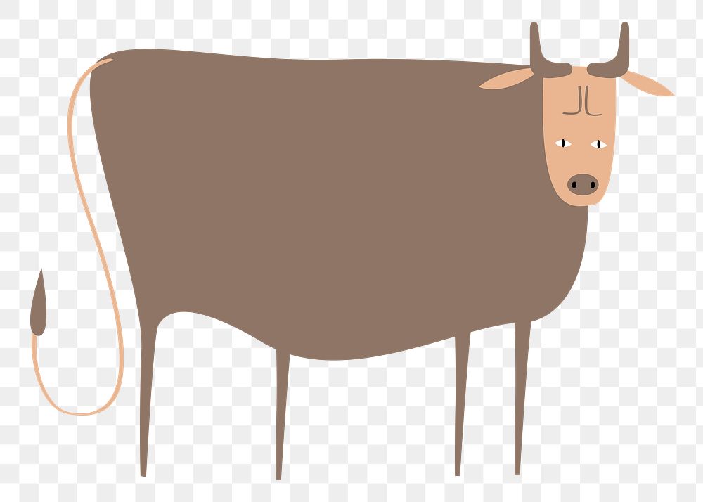 Cute ox png graphic diary | Free PNG Sticker - rawpixel