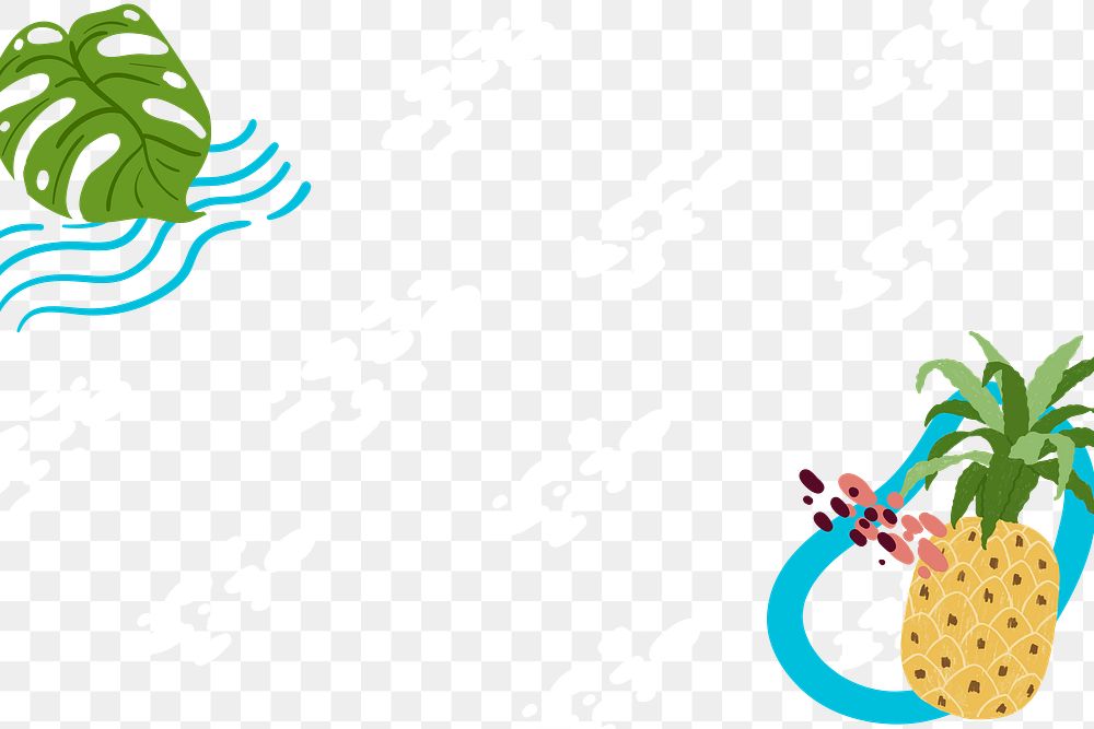 Tropical pineapple frame design element | Free PNG - rawpixel