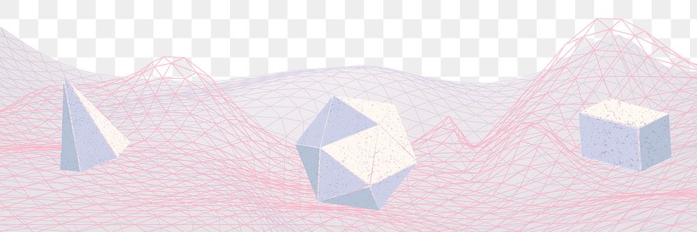 Geometric shapes png on a pink | Free PNG Sticker - rawpixel