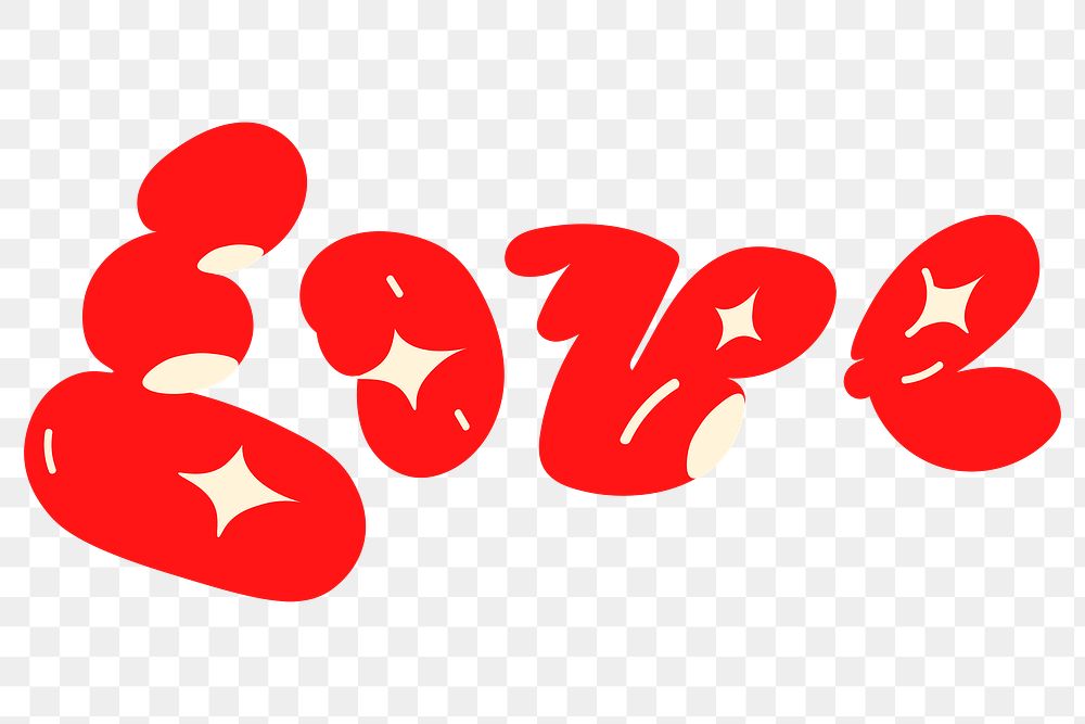 Bold love word sticker png | Free PNG Sticker - rawpixel
