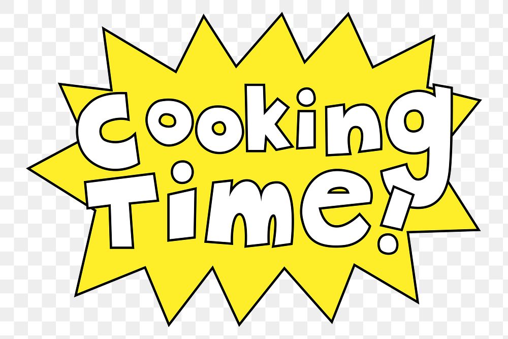 Png Cooking Time cartoon text | Free PNG Sticker - rawpixel