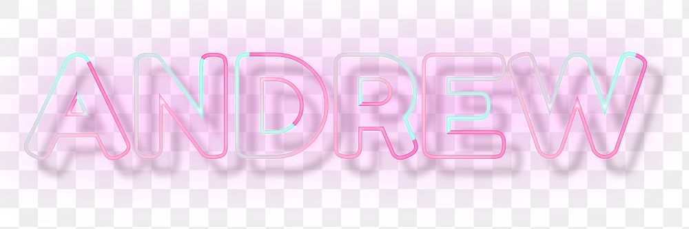Andrew neon name png font | Free PNG Sticker - rawpixel