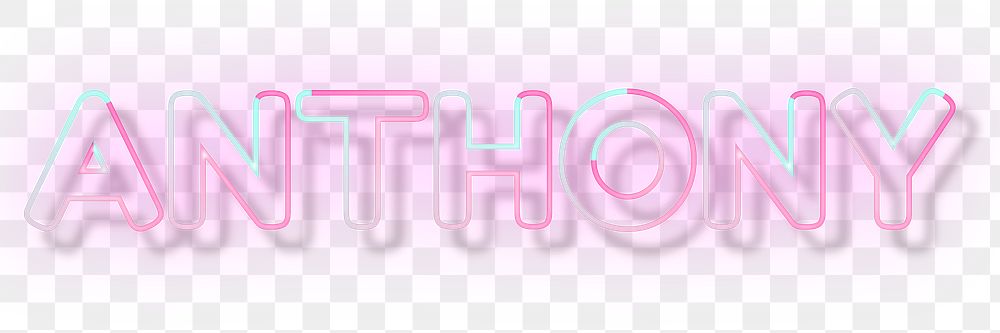 Anthony neon name font png | Free PNG Sticker - rawpixel