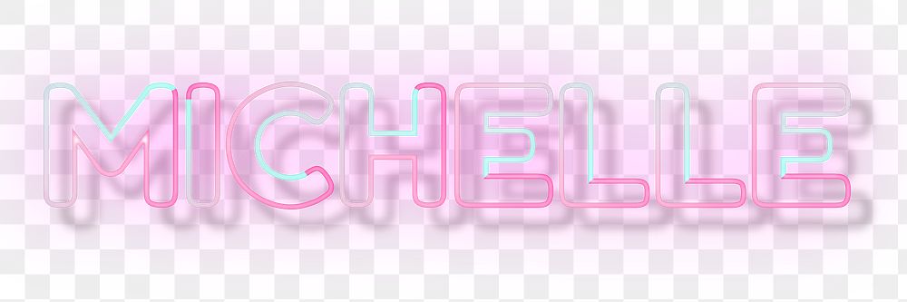 Michelle neon name png font | Free PNG Sticker - rawpixel