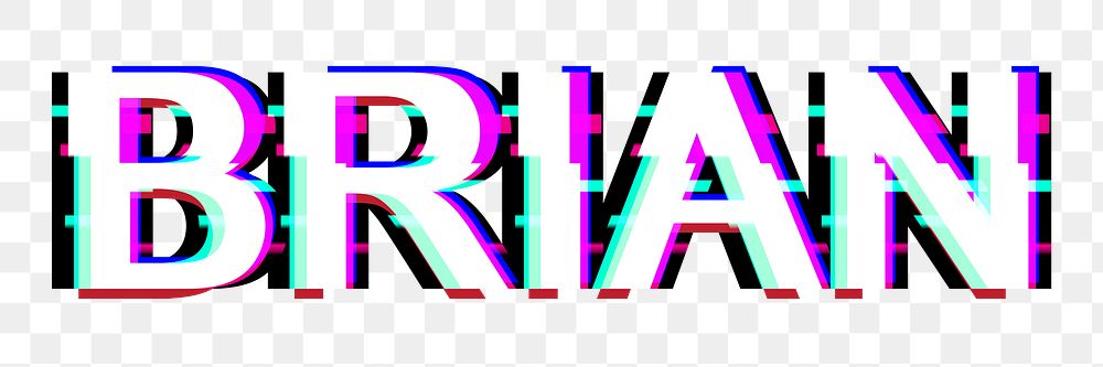 Png Brian typography glitch effect | Free PNG Sticker - rawpixel