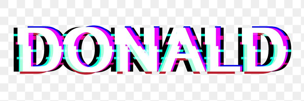 Donald name png glitch effect | Free PNG Sticker - rawpixel
