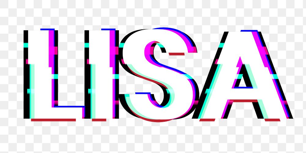 Glitch effect Lisa name png | Free PNG Sticker - rawpixel