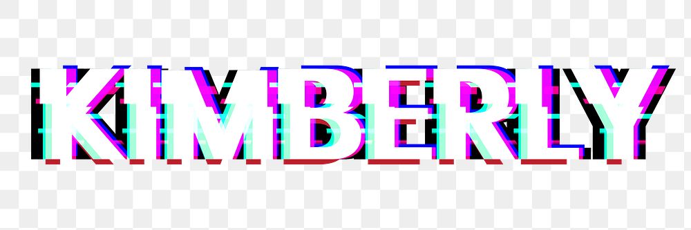 Kimberly female name png glitch | Free PNG Sticker - rawpixel
