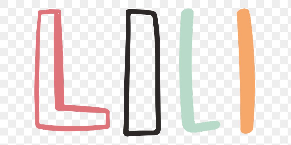 L letter png doodle alphabet | Premium PNG - rawpixel