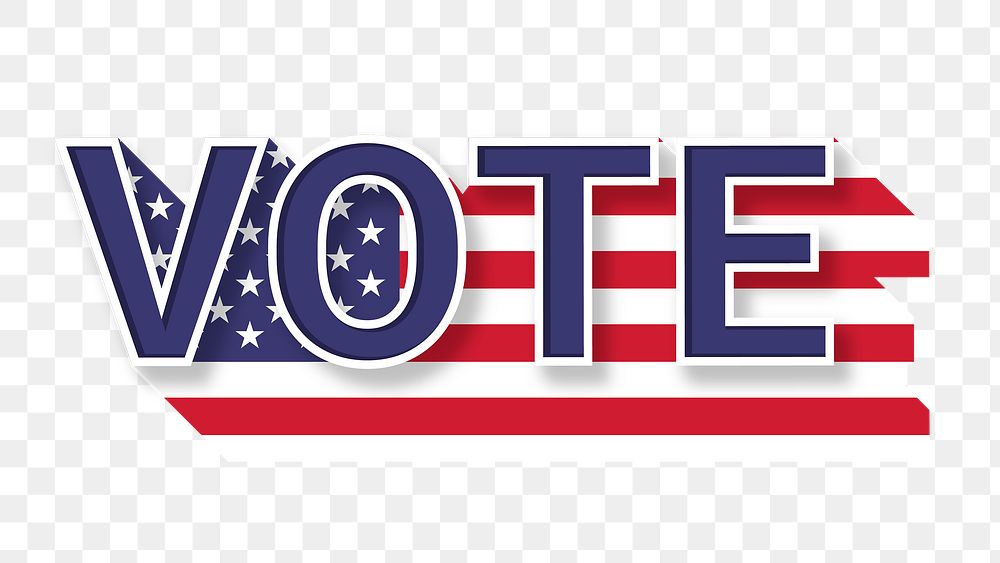 Vote text US flag png | Free PNG Sticker - rawpixel