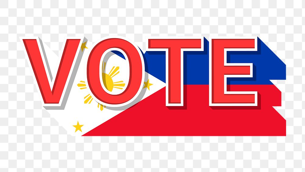 Vote text Philippines flag png | Free PNG Sticker - rawpixel