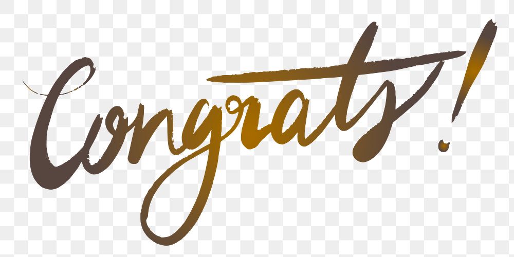 Hand lettering congrats! png word | Free PNG Sticker - rawpixel