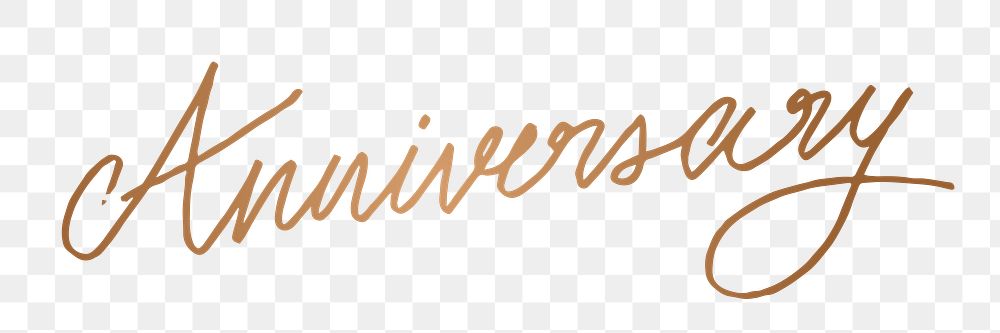 Hand lettering anniversary png word calligraphy