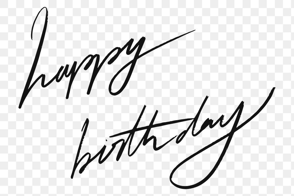 Happy birthday cursive calligraphy png | Premium PNG Sticker - rawpixel