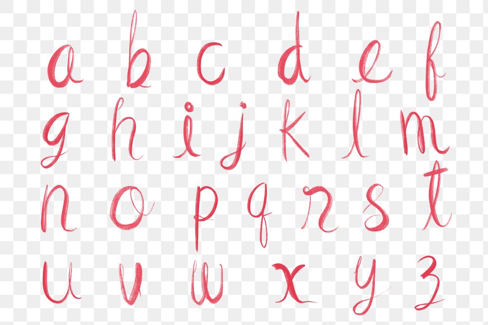 Png calligraphy lowercase alphabet set | Free PNG - rawpixel