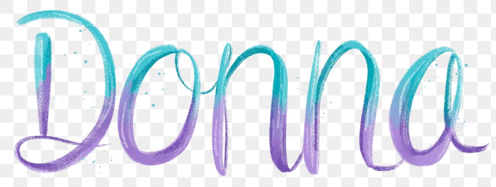 Cursive Donna png two tone | Free PNG - rawpixel
