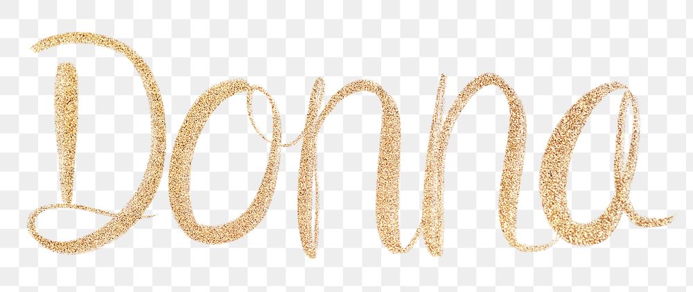 Sparkling gold font Donna png | Free PNG - rawpixel