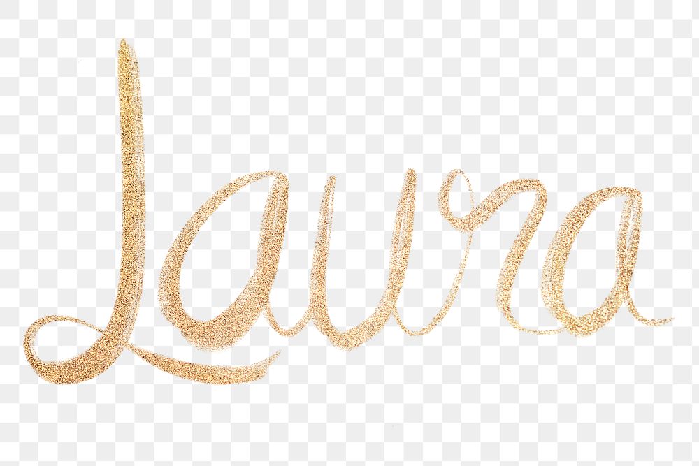 Sparkling gold Laura font png | Free PNG - rawpixel