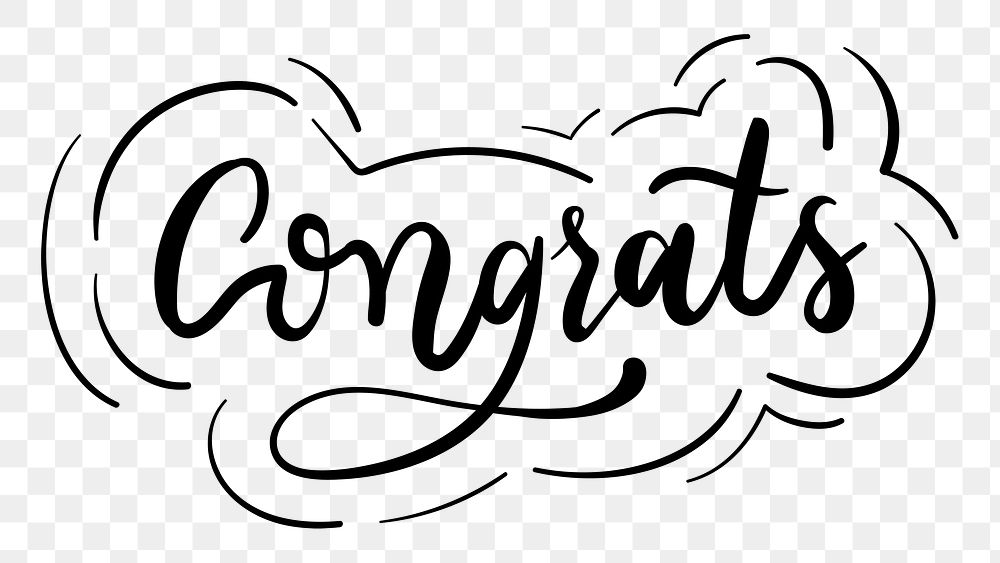 Congrats black text png typography | Premium PNG Sticker - rawpixel
