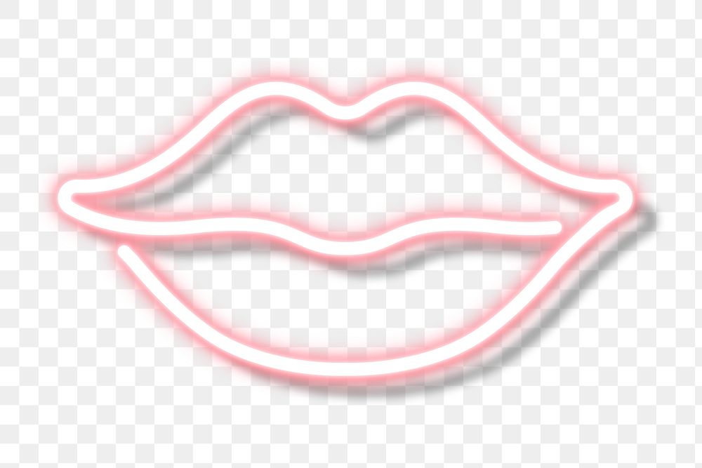 Pink neon light kiss sign | Premium PNG Sticker - rawpixel