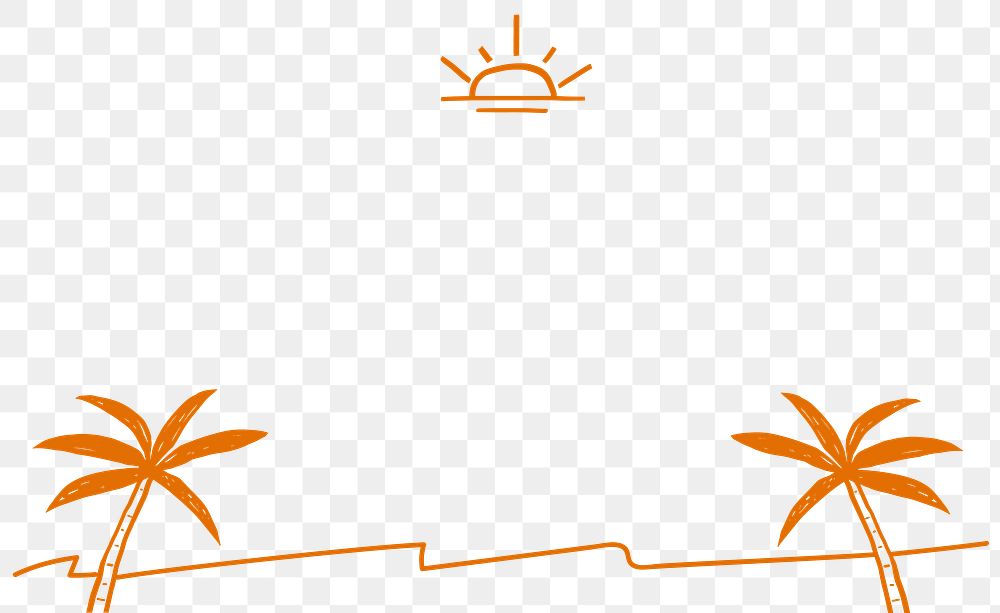 Png summer sunset border with palm | Free PNG - rawpixel