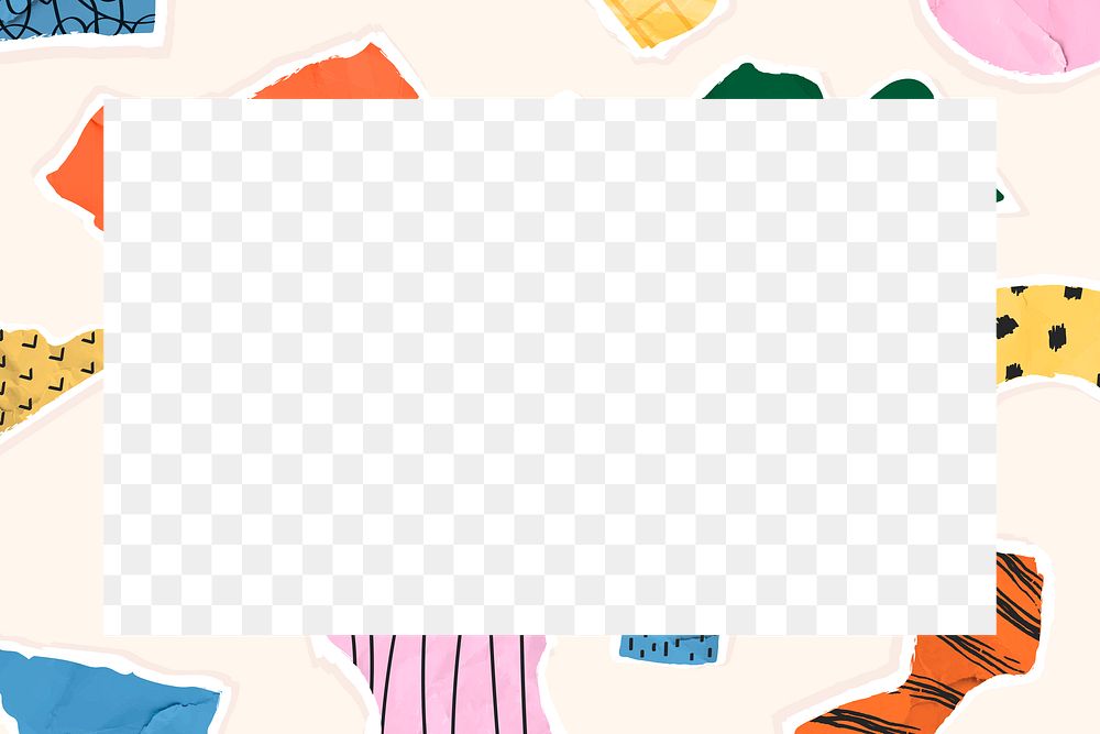 Ripped paper frame png in colorful | Free PNG - rawpixel