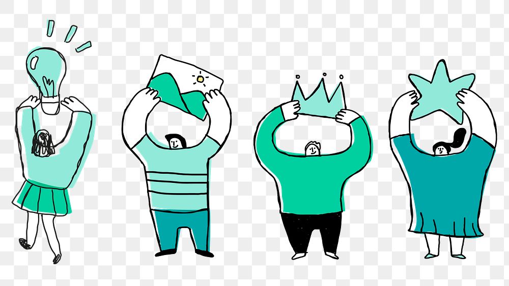 People holding creative icons png | Free PNG Sticker - rawpixel