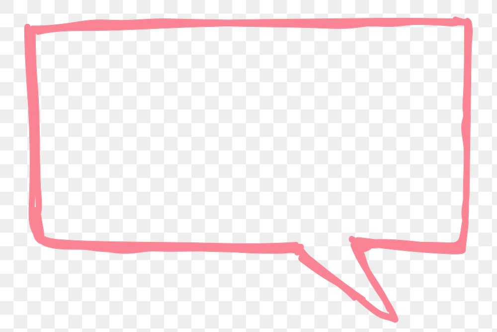 Pink square png speech bubble | Premium PNG Sticker - rawpixel