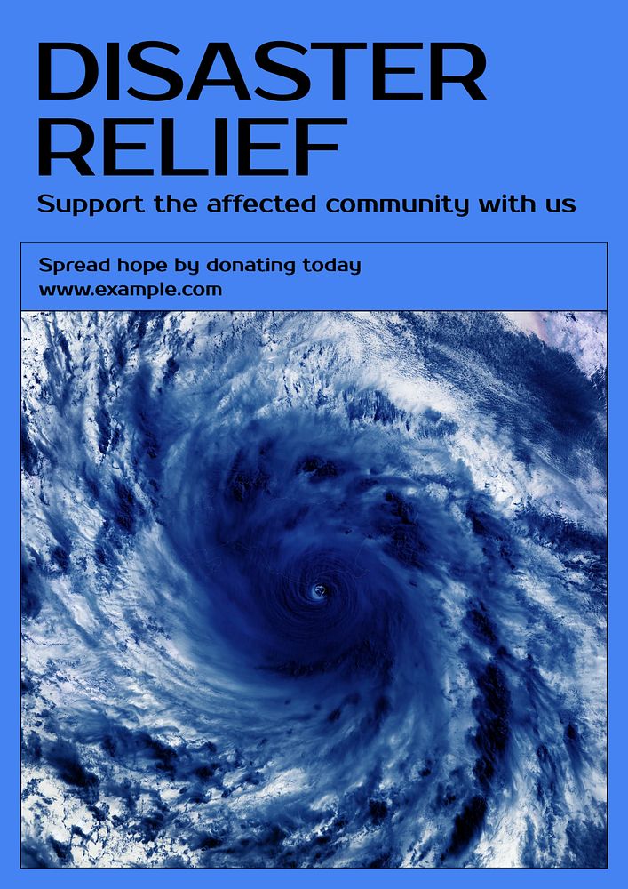 Disaster relief poster template, editable | Free Editable Template ...