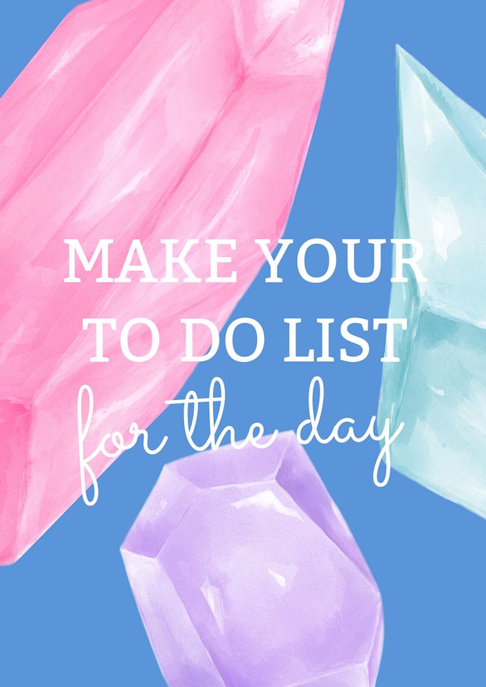 Aesthetic crystals poster template, watercolor | Premium Editable ...