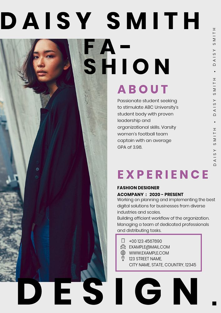 Creative fashion editable CV template | Premium Editable Template ...