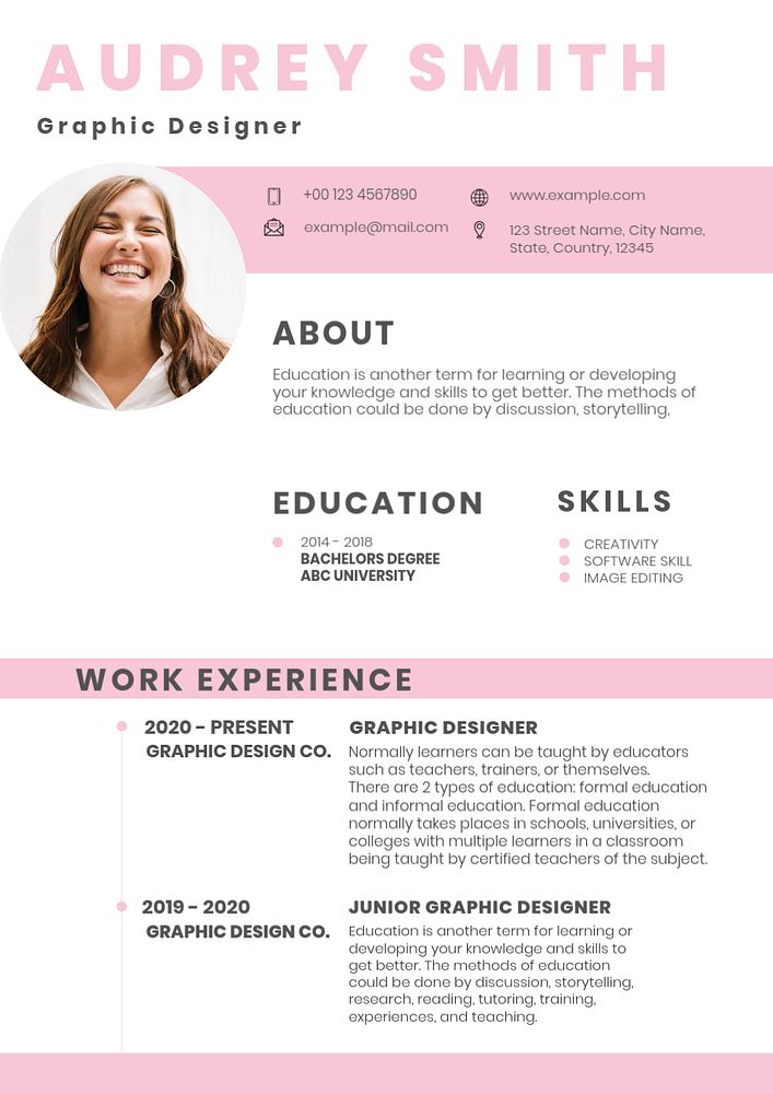 Creative resume editable template job | Premium Editable Template ...