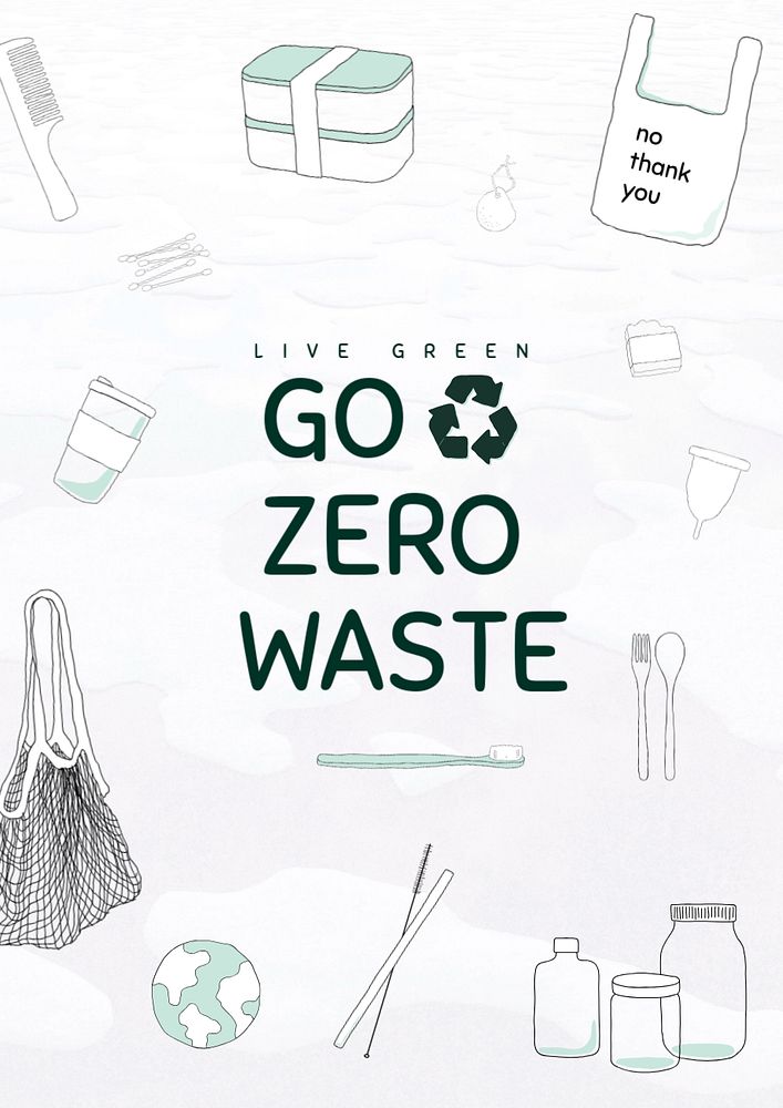 Zero waste poster template, editable | Premium Editable Template - rawpixel