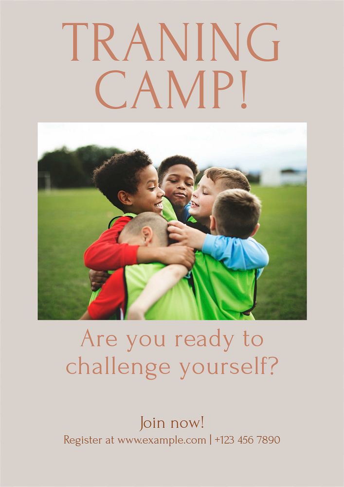 Training camp poster template, editable | Premium Editable Template ...