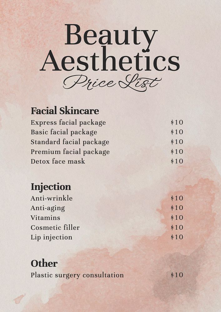 Beauty aesthetics poster template, editable | Premium Editable Template ...