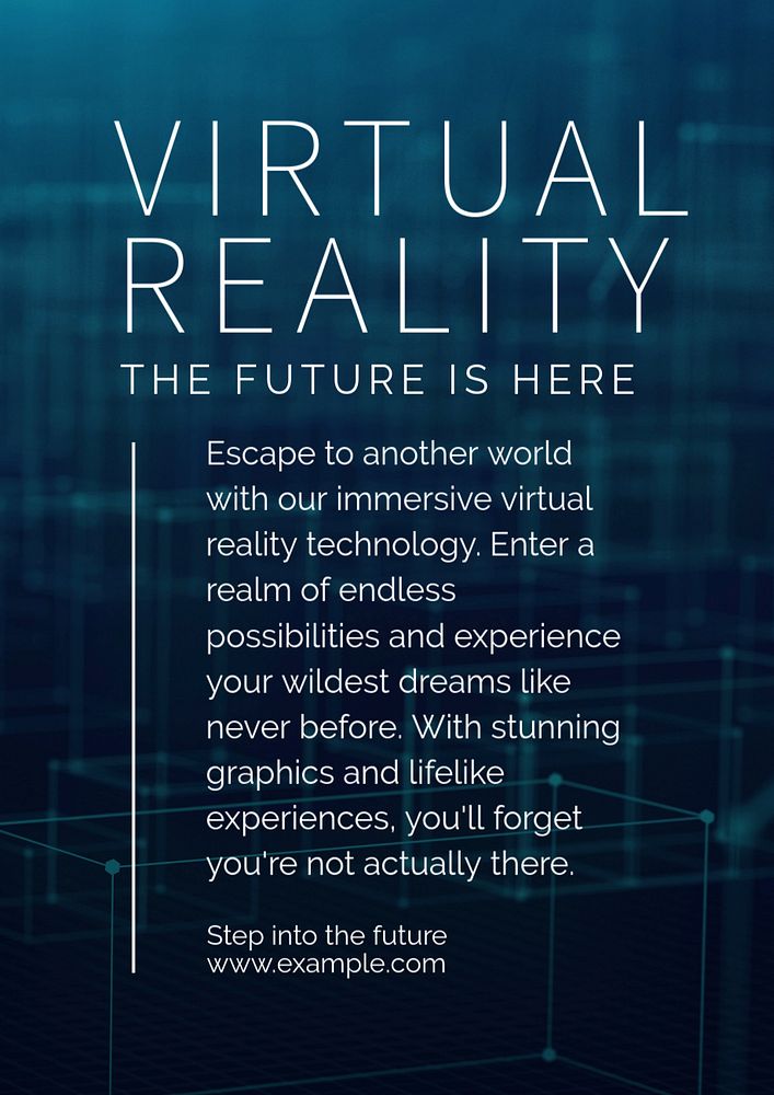 Virtual reality poster template, editable | Premium Editable Template ...