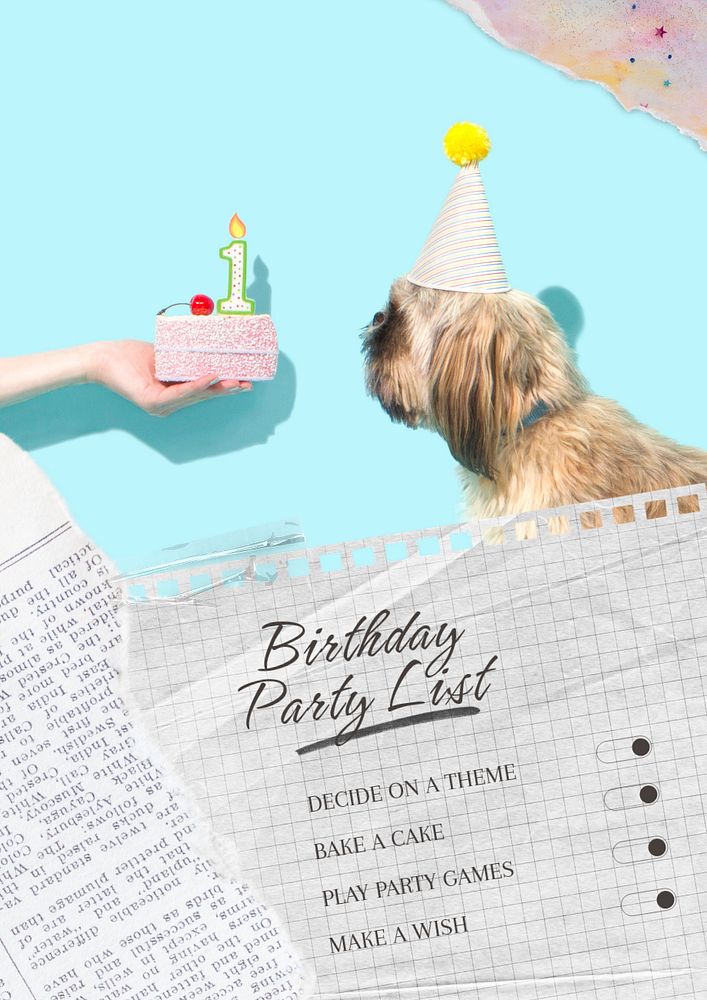 Birthday party list poster template, | Premium Editable Template - rawpixel