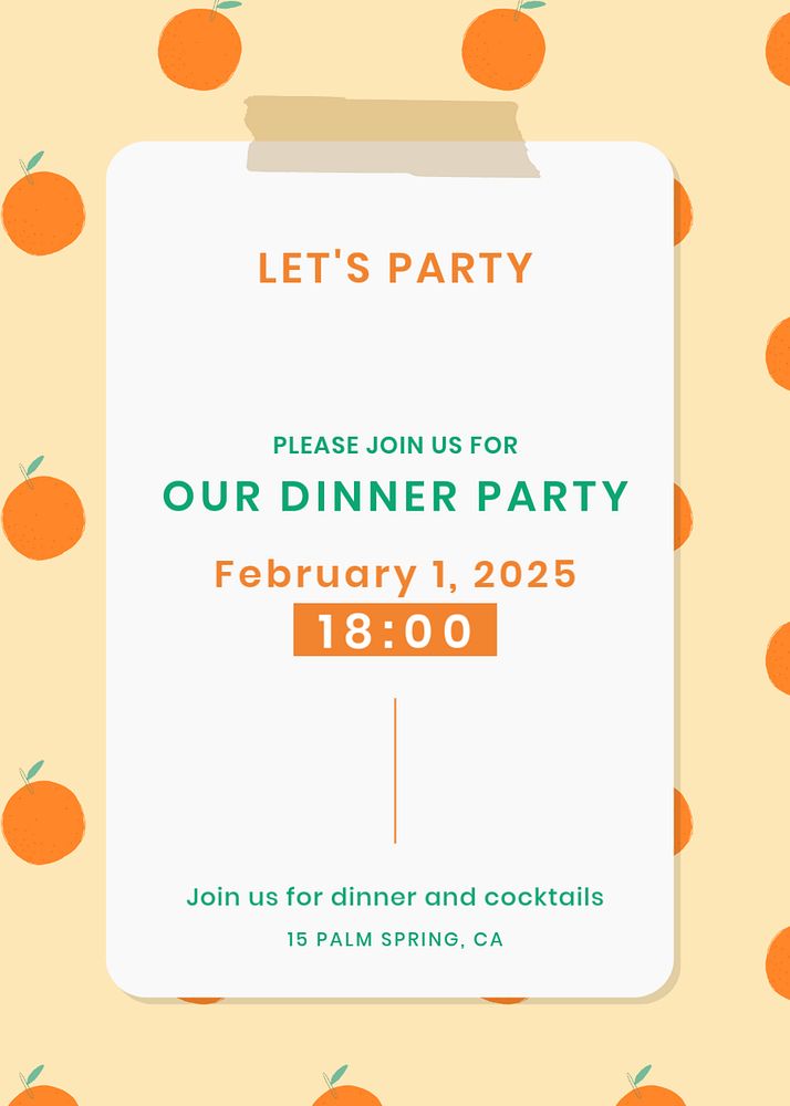Dinner party invitation card template, | Premium Editable Template ...