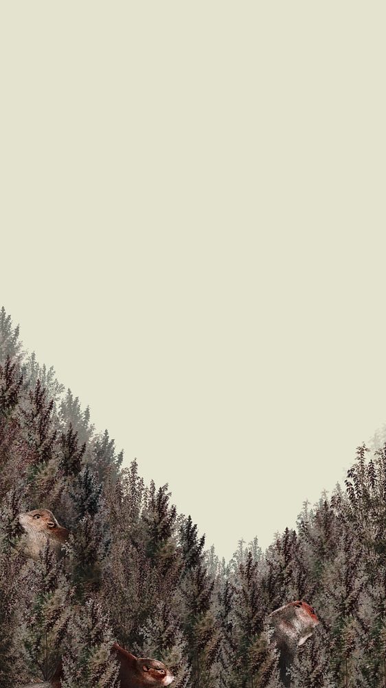 Vintage pine forest iPhone wallpaper, | Premium Editable Design - rawpixel
